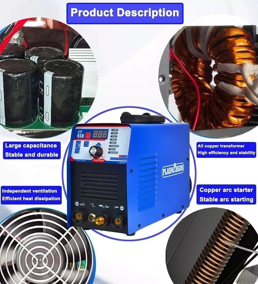 CT418 3 in 1 Combo Pulse Tig Weld Pulse MMA Welder Plasma Cutter Stick ...