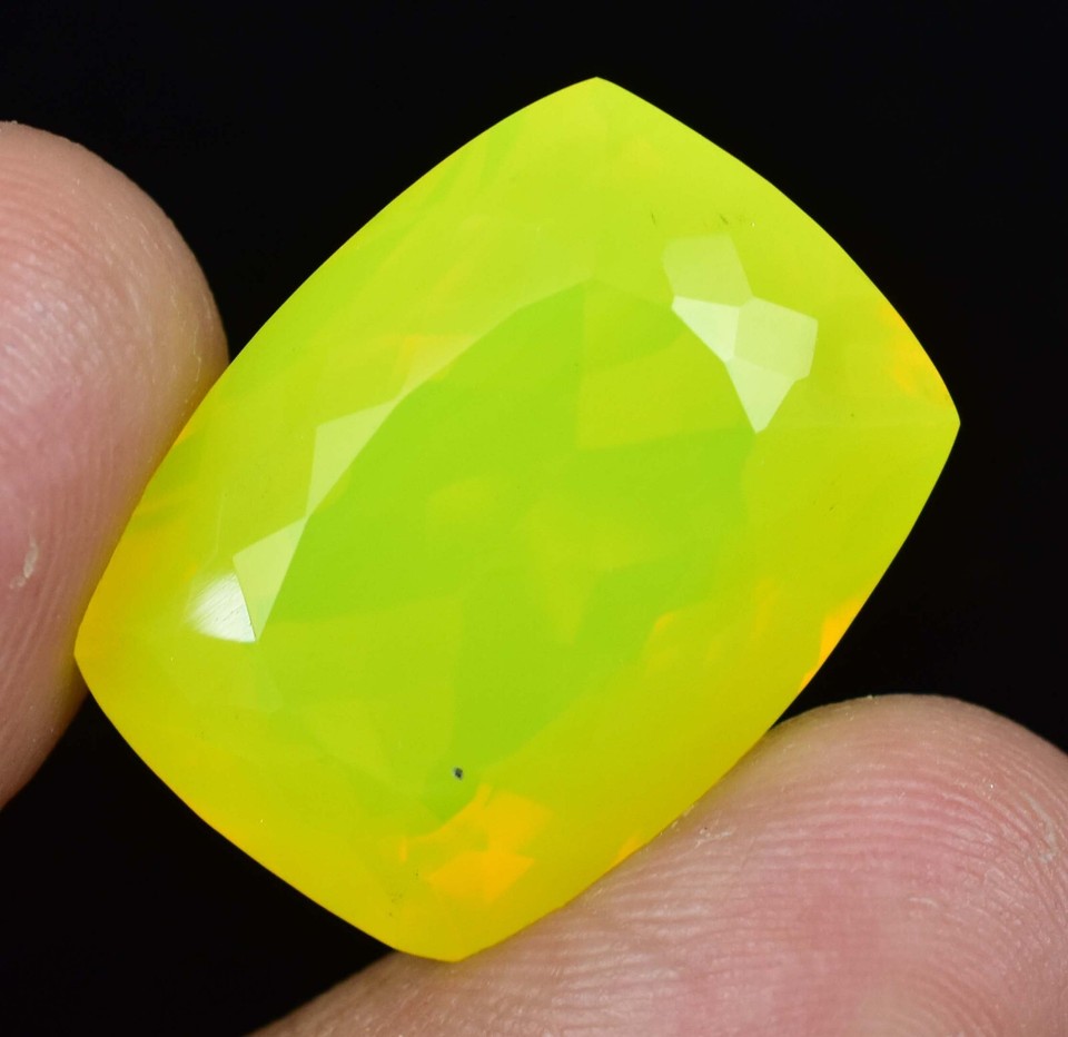 27.25 Ct Natural NEON Yellow Opal Certified Flawless Unheated Loose ...