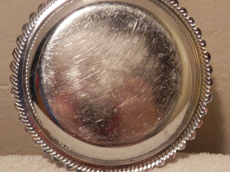 Very Nice Small Silver Colored Metal Trinket Dish Made In Hong Kong | eBay