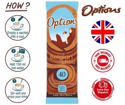 Options Belgian Hot Chocolate Sachet - Creamy Instant Drink - Buy More ...