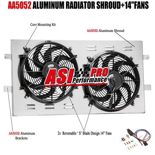CC2370 Shroud Electric Fan+Relay For 1999-2014 Chevy Silverado 1500 ...