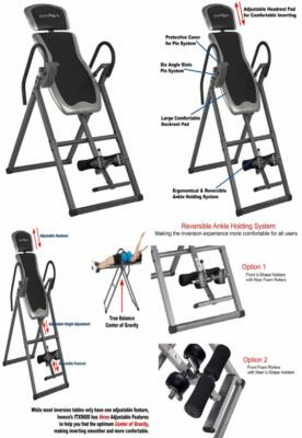 Innova ITX9600 Heavy Duty Inversion Table with Adjustable Headrest and ...