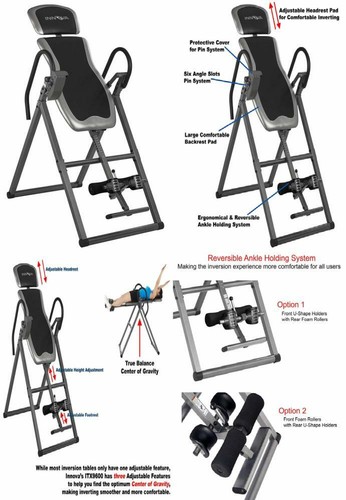 Innova ITX9600 Heavy Duty Inversion Table with Adjustable Headrest and ...