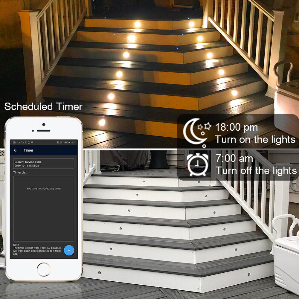 10pcs 1.6W Bluetooth Half Moon LED Deck Stair Step Fence Light 1.97in ...