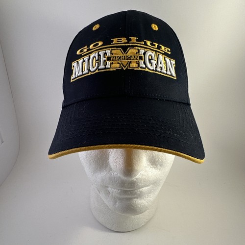 University of Michigan Wolverines Go Blue Baseball Hat Cap Embroidered ...