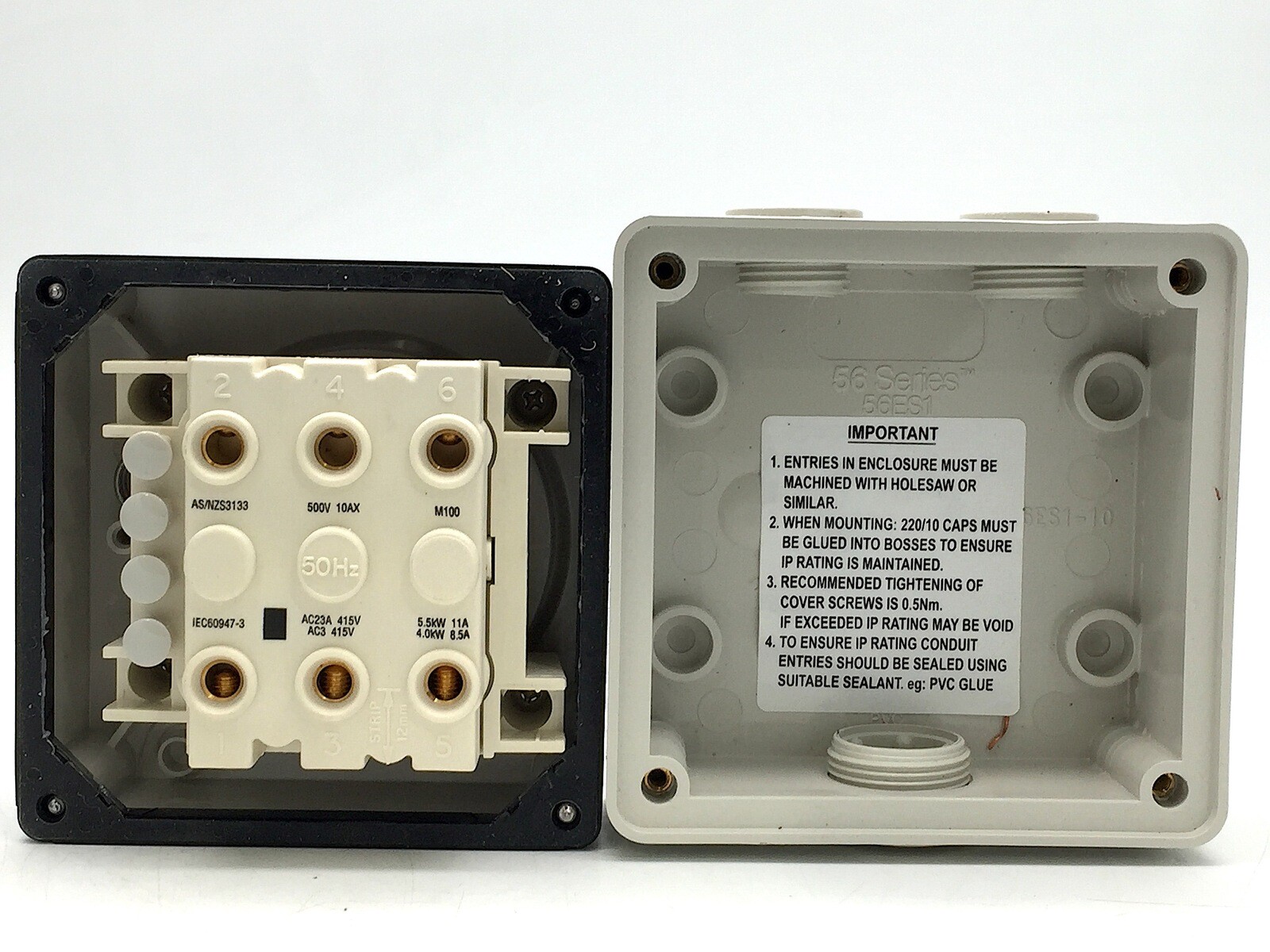 1 X Clipsal 56 Series 56SW310 - 10 Amp Triple Pole Surface Switch for ...