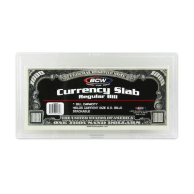 Box (25) BCW Deluxe Currency Slab Dollar Bill Regular Banknote Archival ...