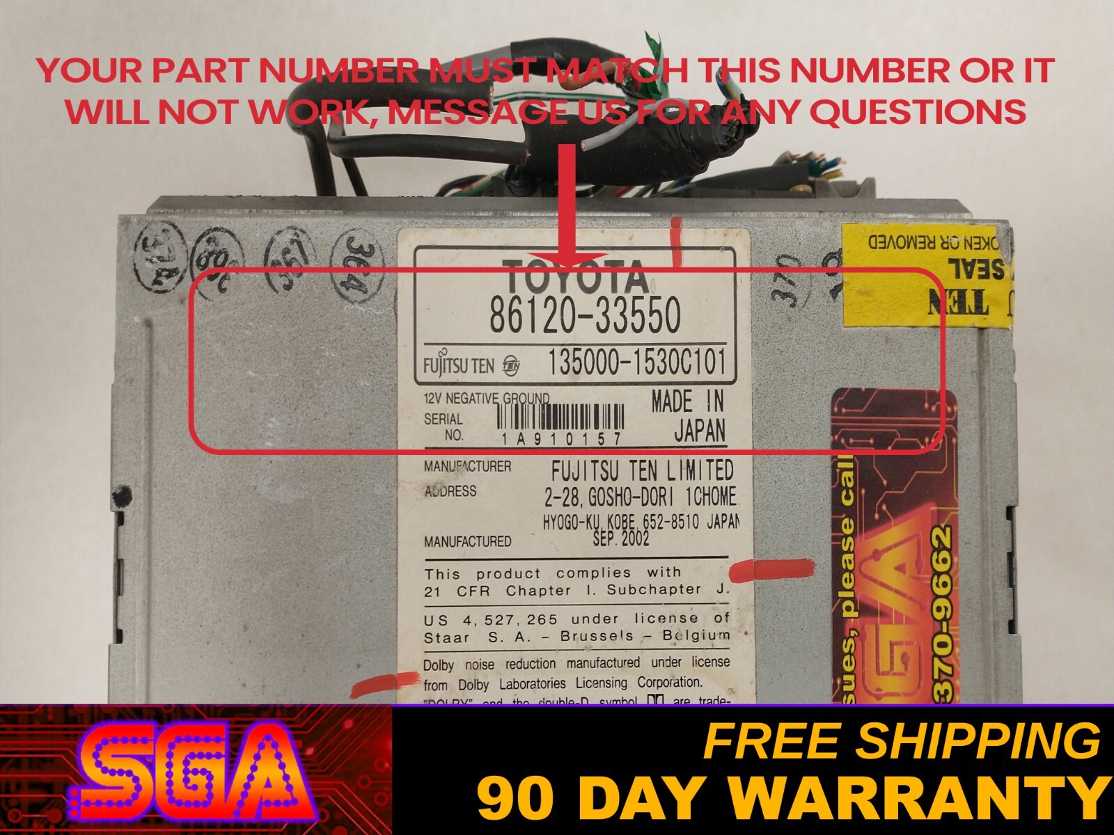 Lexus Es300 Radio Navigation Touch Screen 02 03 for sale online | eBay