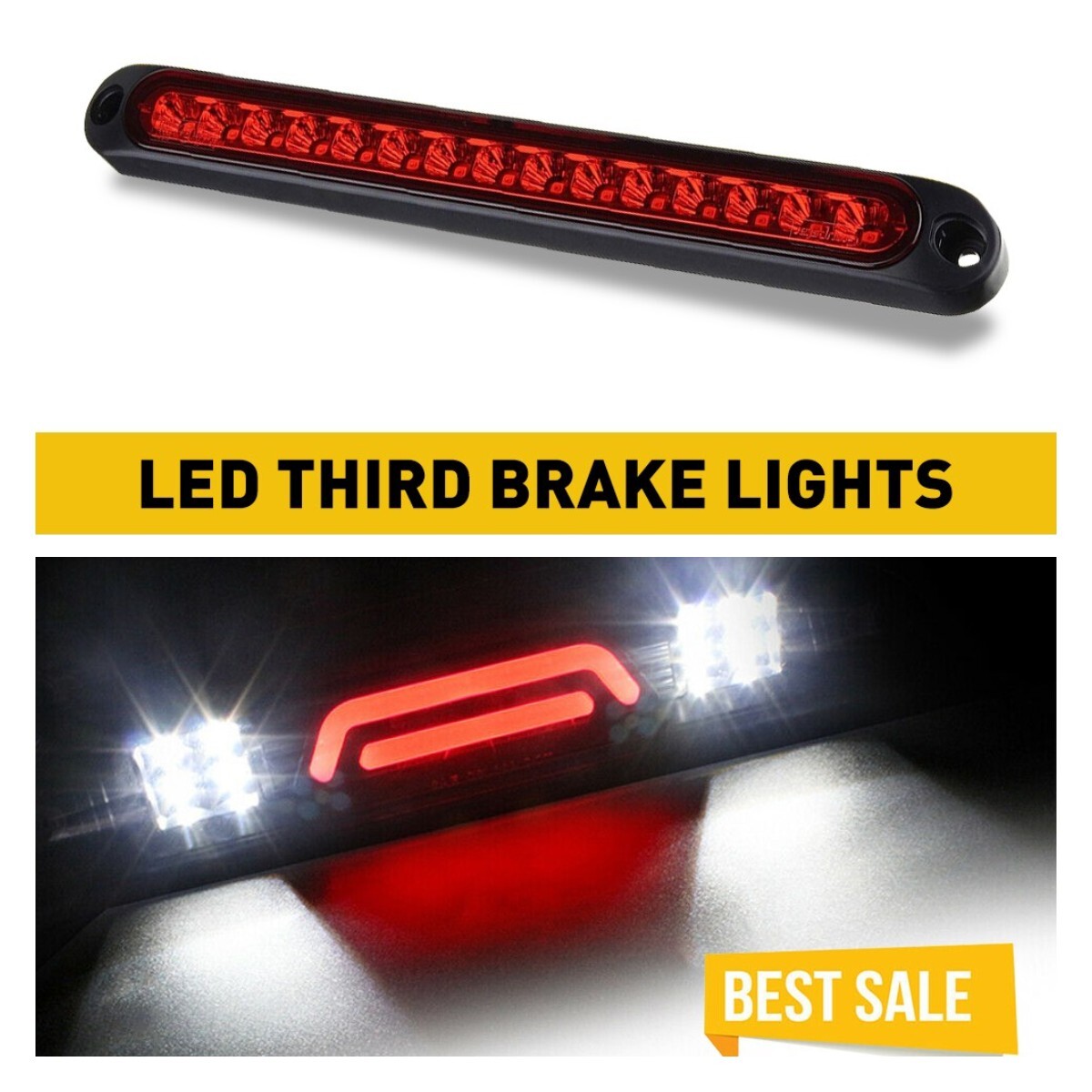 AUXITO Car LED Third 3RD Rear Brake Tail Light High Level Stop Lamp 12V ...