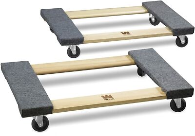 2-Pack 18 In X 30 In Hardwood Movers Dolly 1000 Lbs Capacity Furniture ...