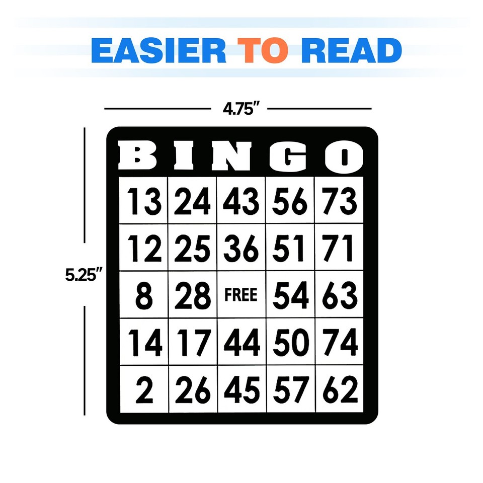 18-Pack Black Bingo Cards Set for Bingo Game/Thick Paper Bingo ...