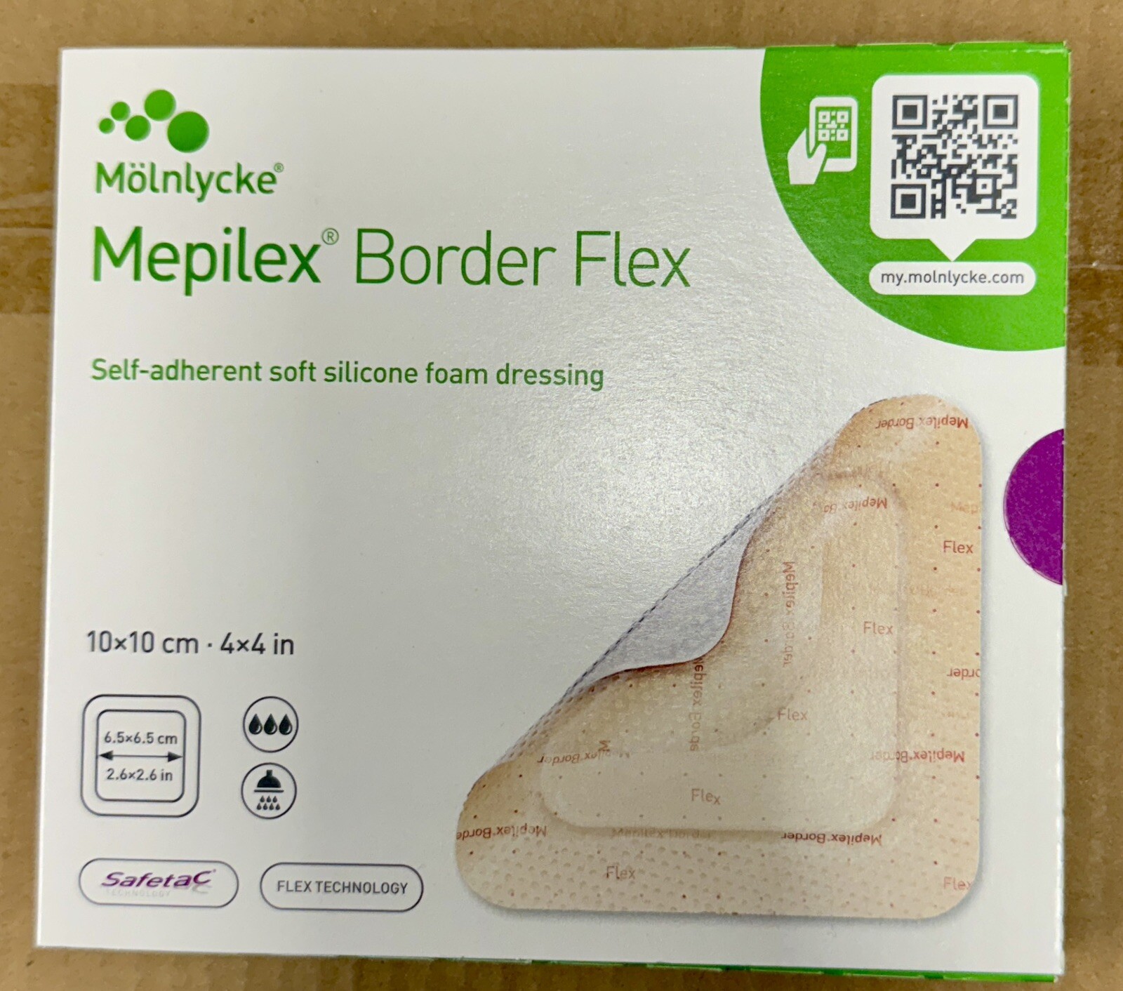 Mepilex Border Flex 4x4" Self-Adherent Soft Silicone Foam Dressing ...