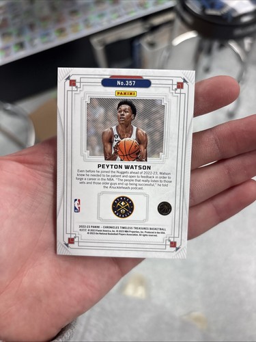2022-23 Panini Chronicles - Timeless Treasures Peyton Watson #357 Red ...