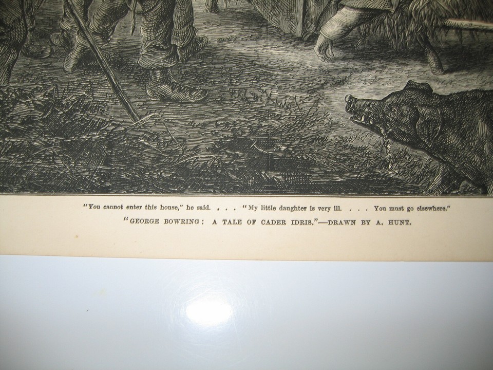 Old 1874 George Bowring A Tale of Cader Idris Alfred Hunt Wood ...