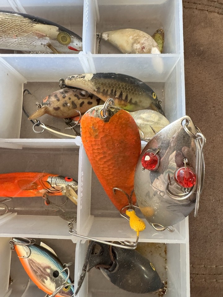 Vintage Fishing Lures Collection of Old Lures with Tackle Box | eBay