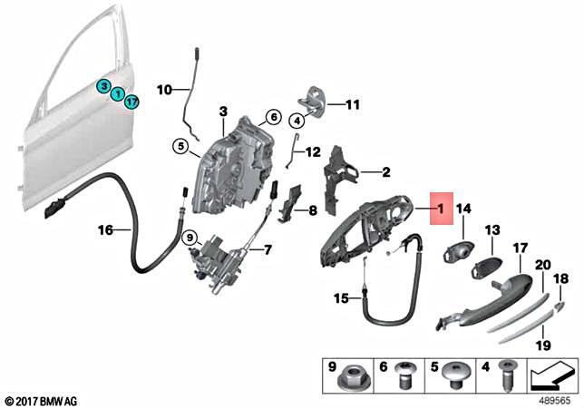 Genuine BMW M5 X3 X4 M X5 F90 G01 Carrier Outside Door Handle Left ...