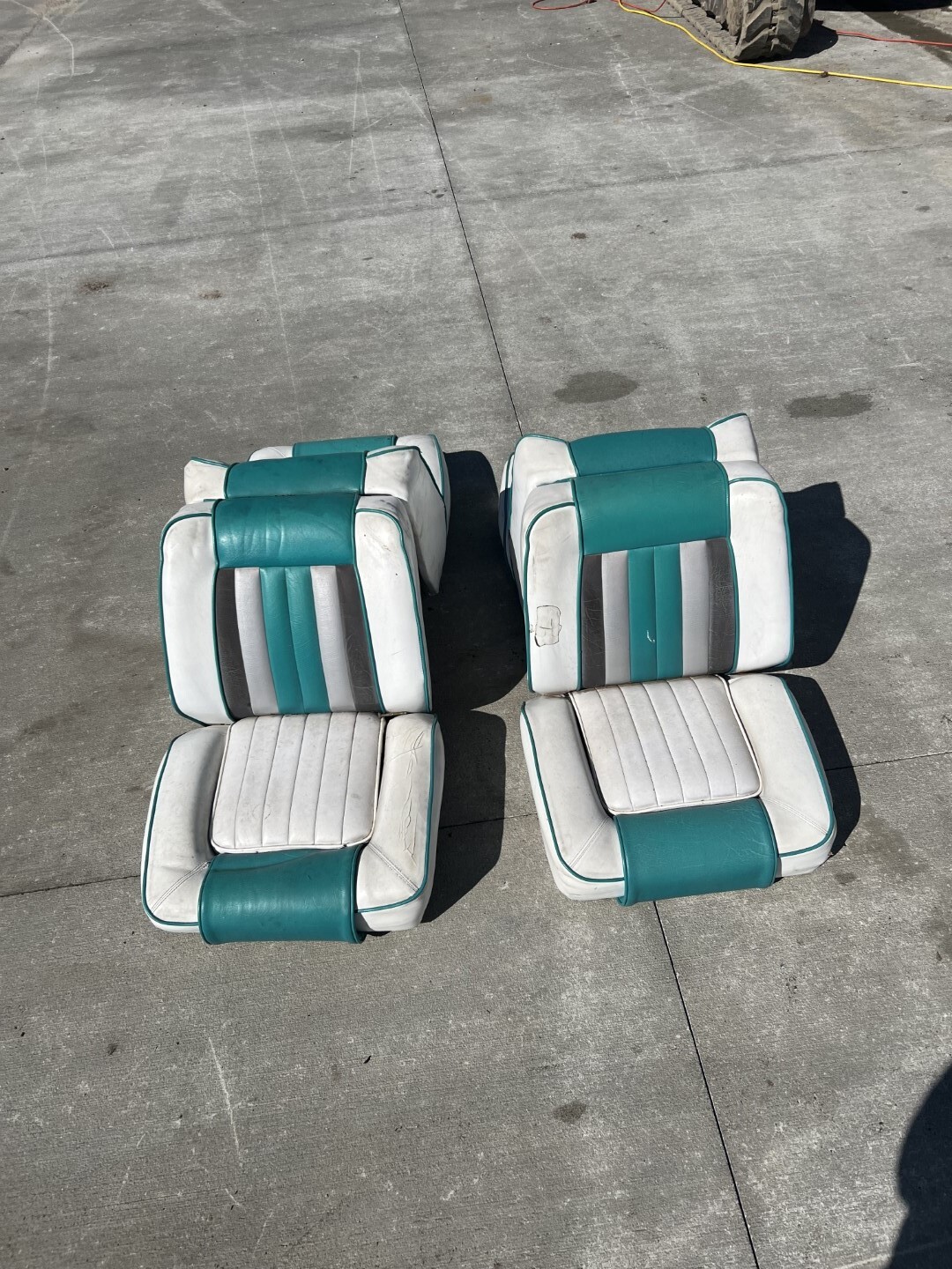 Boat Marine fold out slide out lay down seats seat set with mount ...