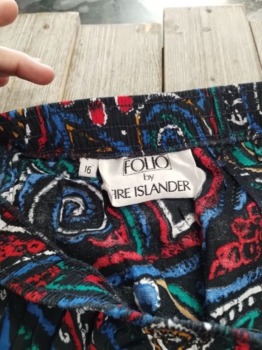 Vntg Women's Folio By Fire Islander Skirt Swirl And Dot Colorful ...