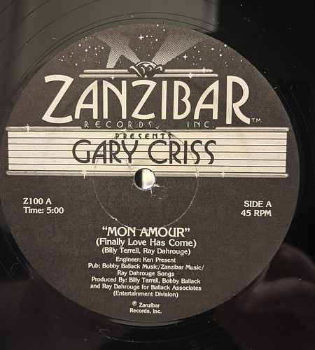12” Super Disco: Gary Criss Mon Amour Finally Love Has Come Zanzibar ...