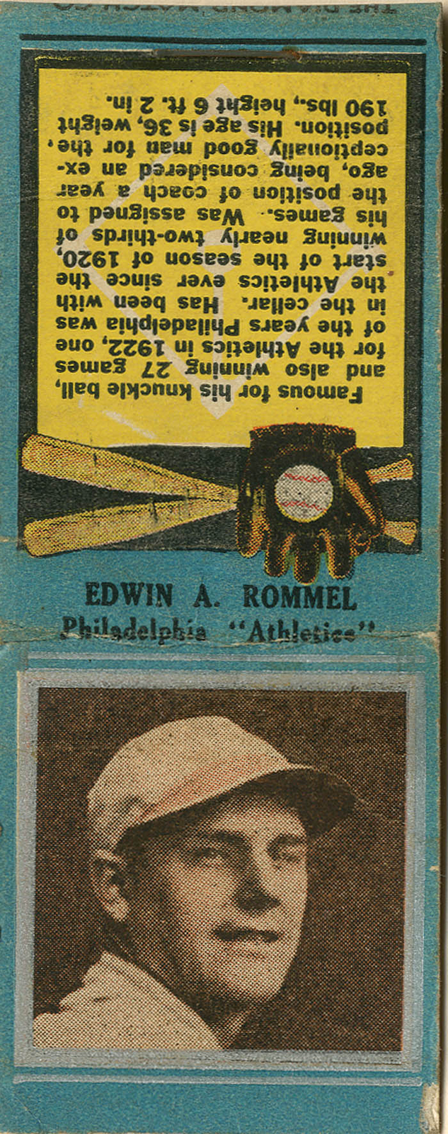 Edwin A. Rommel Book of Matches - Sports Stocks & Bonds | eBay