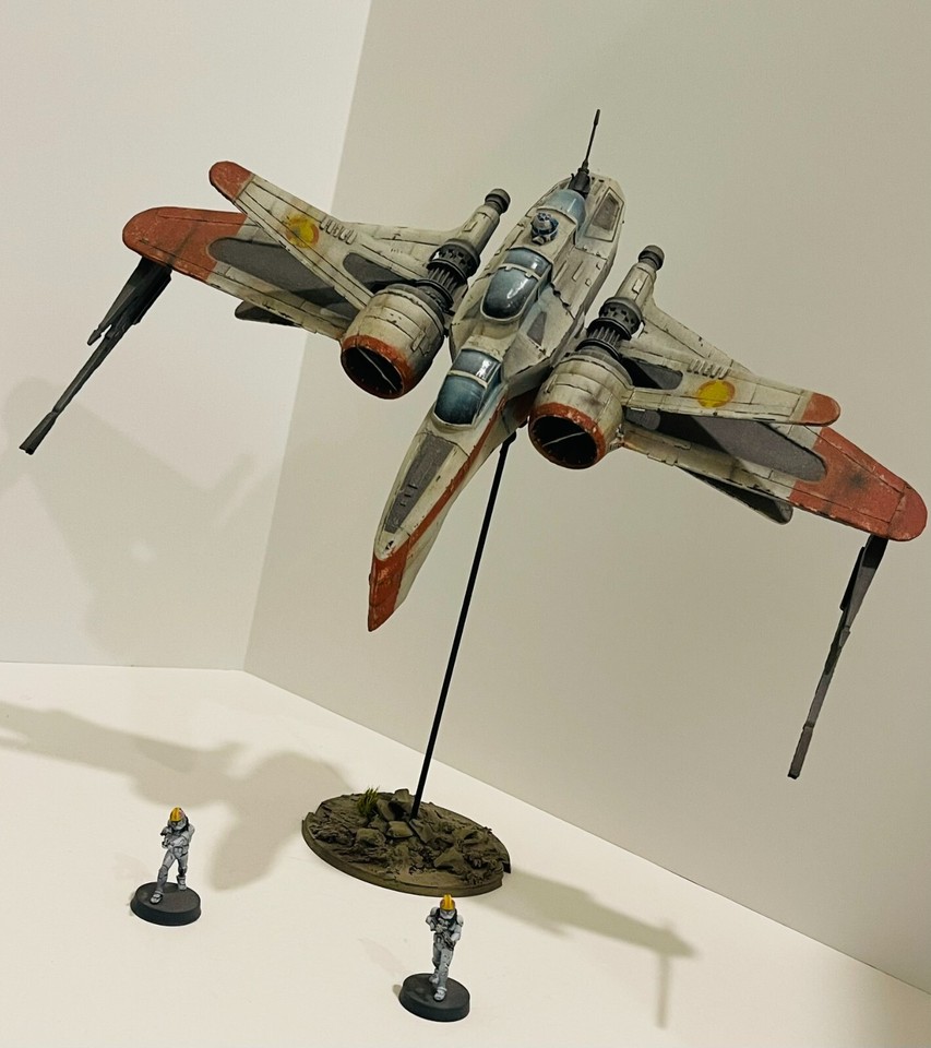 Star Wars Legion ARC-170 Starfighter w/ 2 clone pilots Custom Built Pro ...