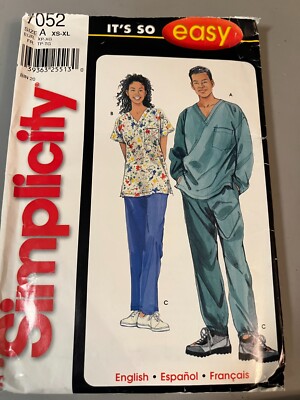Women's Sewing Pattern-Simplicity #7052 Scrubs-pants,tops-size XS.SM,L ...