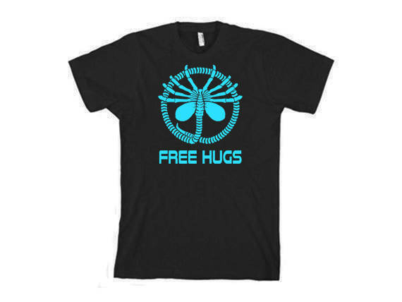 Brand New ALIEN FREE HUGS TSHIRT Face Hugger Horror Movie SM-3XL | eBay