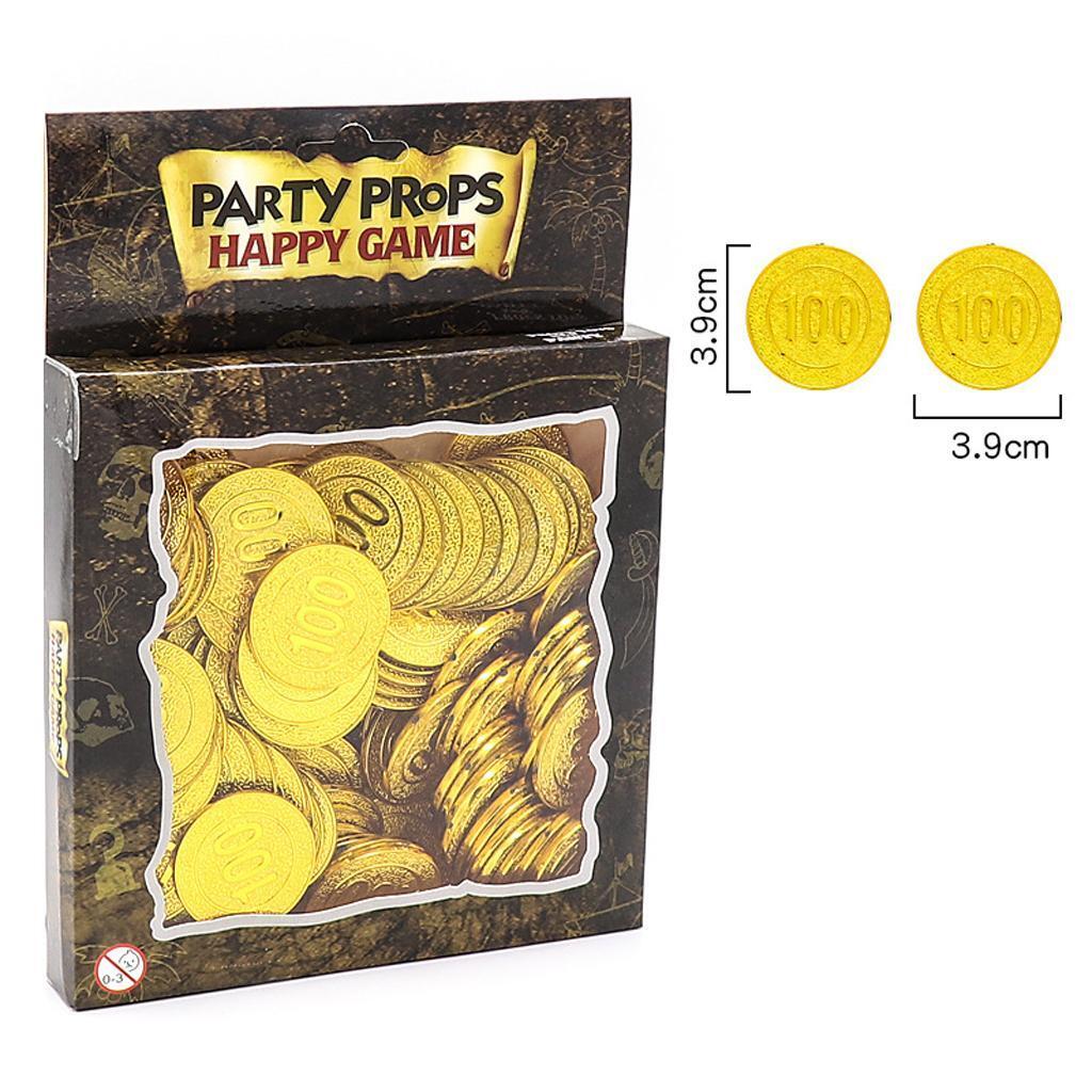 100 Pcs Gold Pirate Coins Plastic Treasure Pinata Fillers Children | eBay