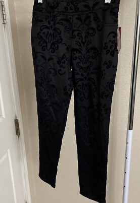 Amy Byer Black Brocade Pull-On Pants Size Medium 2060 | eBay