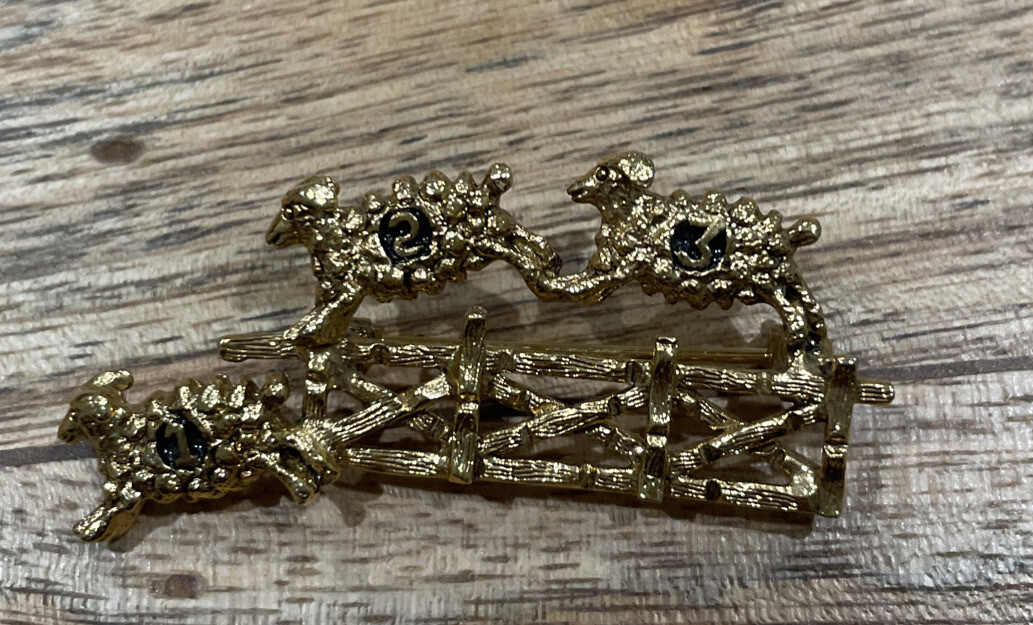 Vintage 1928 Counting Sheep Pin - Gem