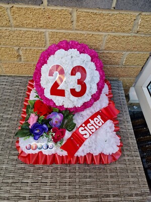 BINGO BALL Artificial Funeral Flowers Wreath Grave Tribute MEMORIAL ...