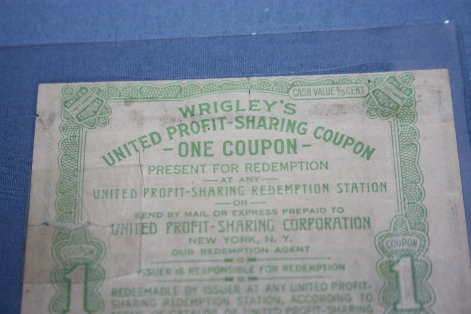 VINTAGE 'WRIGLEY'S" DOUBLEMINT CHEWING GUM WRAPPER -UNITED PROFIT ...