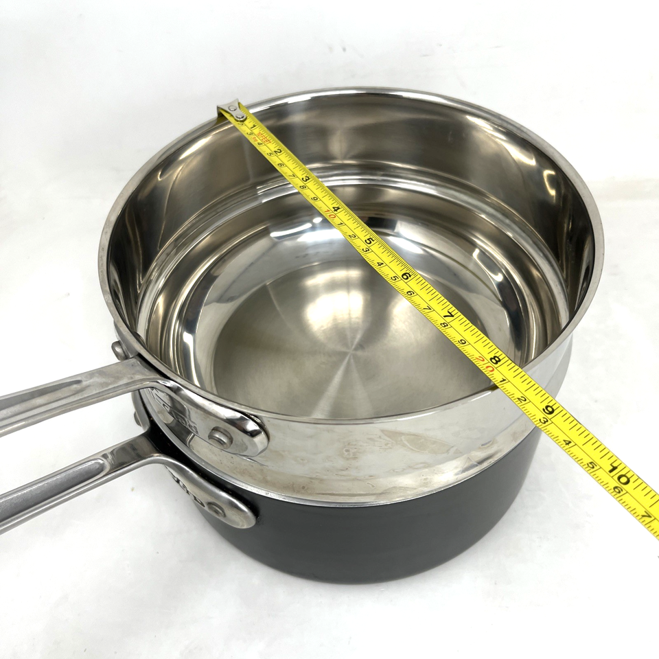 All Clad 3 Piece Double Boiler Insert And Sauce Pan With Lid Stainless ...