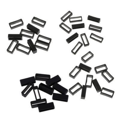 40pcs 18-24mm Rubber Watch Band Strap Keeper Retaining Ring Loop Black ...