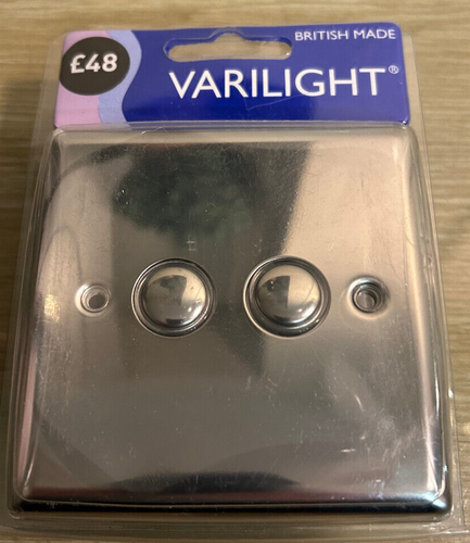 **VARILIGHT V-PRO 2 GANG 150W LED TOUCH LIGHT SWITCH, CHROME, BRAND NEW ...