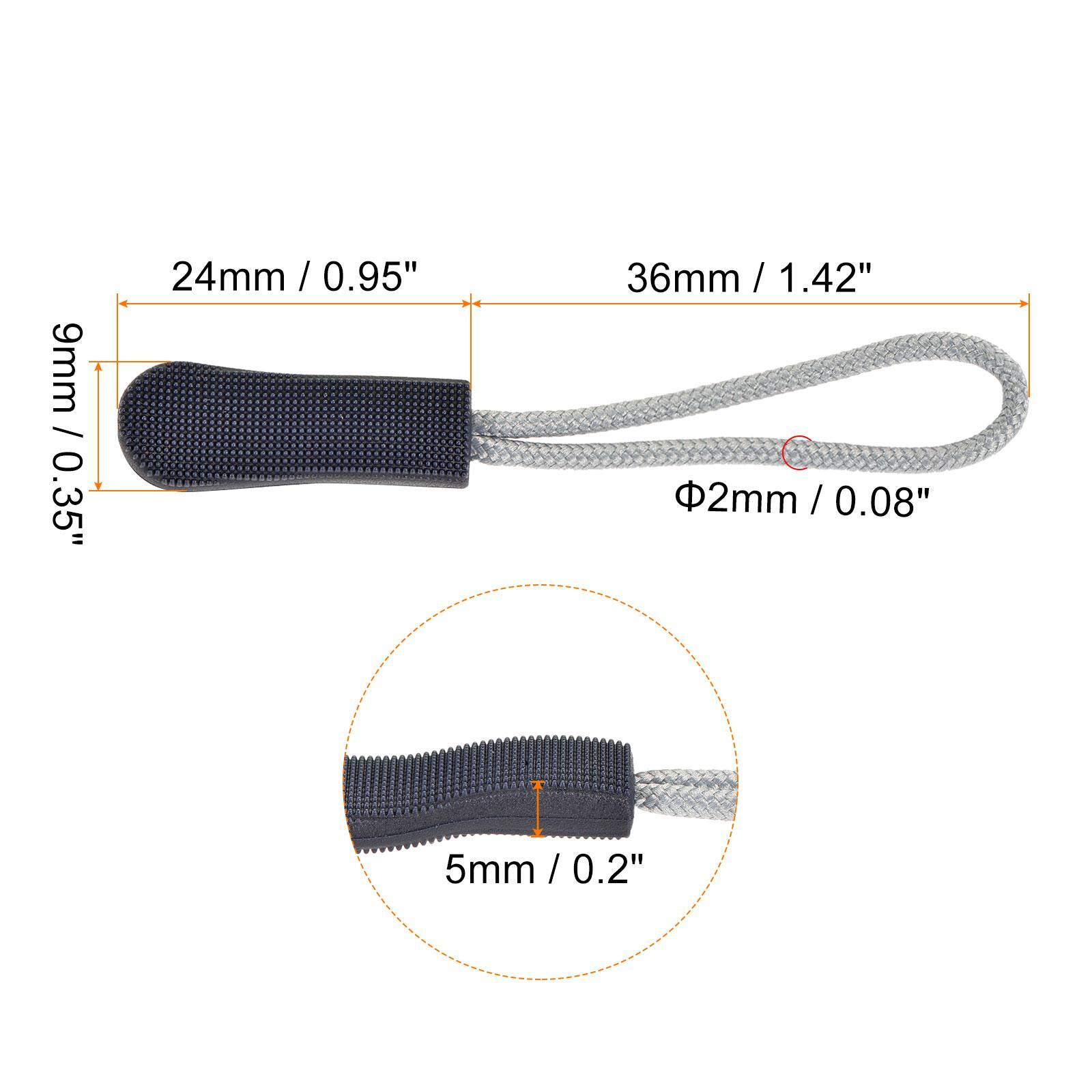 100pcs Zipper Pulls Pull Head Handle Tab Tag Cord Extender Navy Blue ...