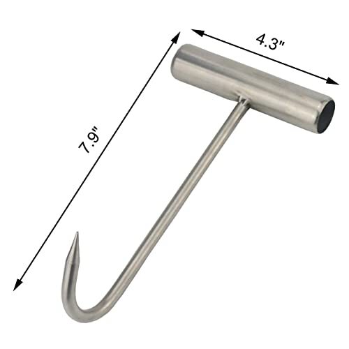 2-Pcs Stainless Steel T Hooks T-Handle Meat Boning Hook for Kitchen ...