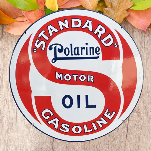Standard Motor Oil Porcelain Enamel Heavy Metal Sign 30 Inches Double ...