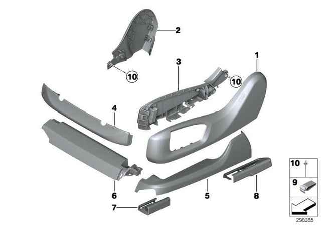 Neu Original BMW Abdeckung Sitzschiene vorne rechts 52107324972 online ...
