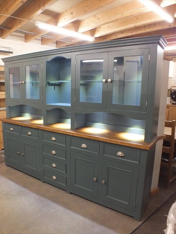 Rutland Painted Large Display Dresser with Lights W:264cm F&B Inchyra ...