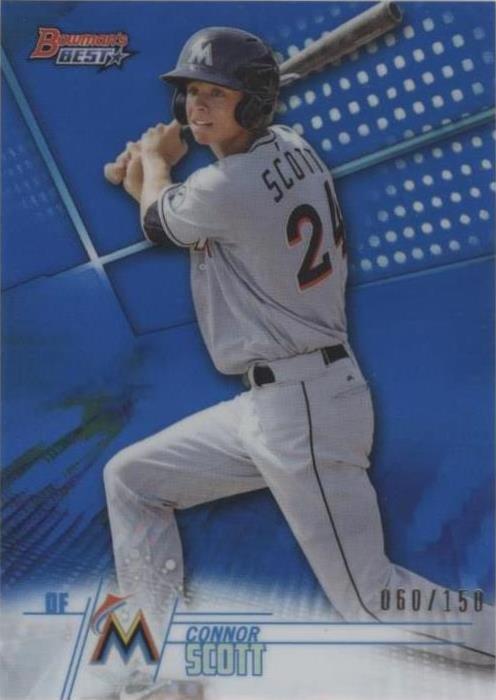 2018 Bowman's Best - Top Prospects Connor Scott #TP-12 Blue Refractor ...