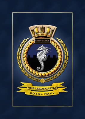 HMS LEEDS CASTLE SHIPS BADGE/CREST - HUNDREDS OF HM SHIPS IN STOCK ...
