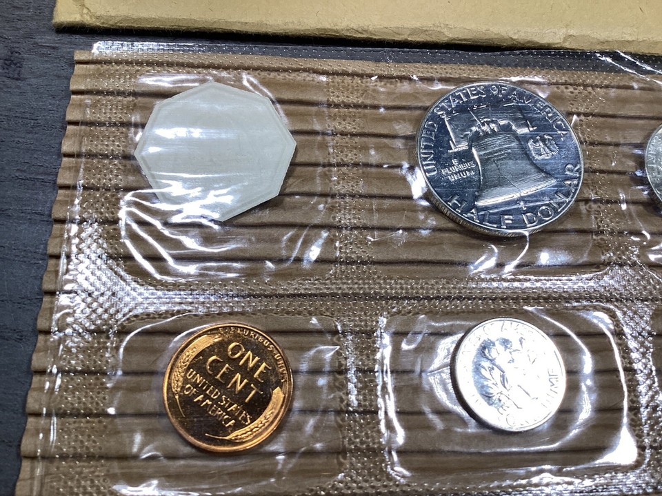 1955-Silver Proof 5 Coin U.S. Mint Set in Original Flat Pack Envelope ...