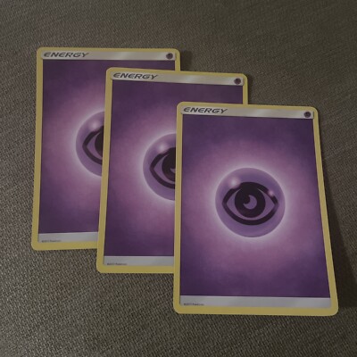 X3 Pokémon TCG Card Psychic/Ghost/Poison Energy 2017 Pokemon Sun & Moon ...