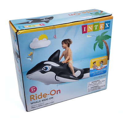 Intex Inflatable Ride On Orca Killer Whale Swimming Pool Float Toy 76 ...