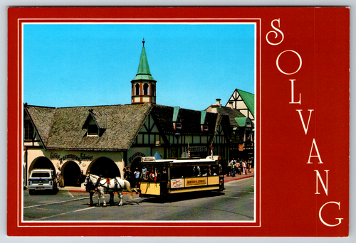 c1980s Solvang California Trolley Horses Vintage Postcard | eBay