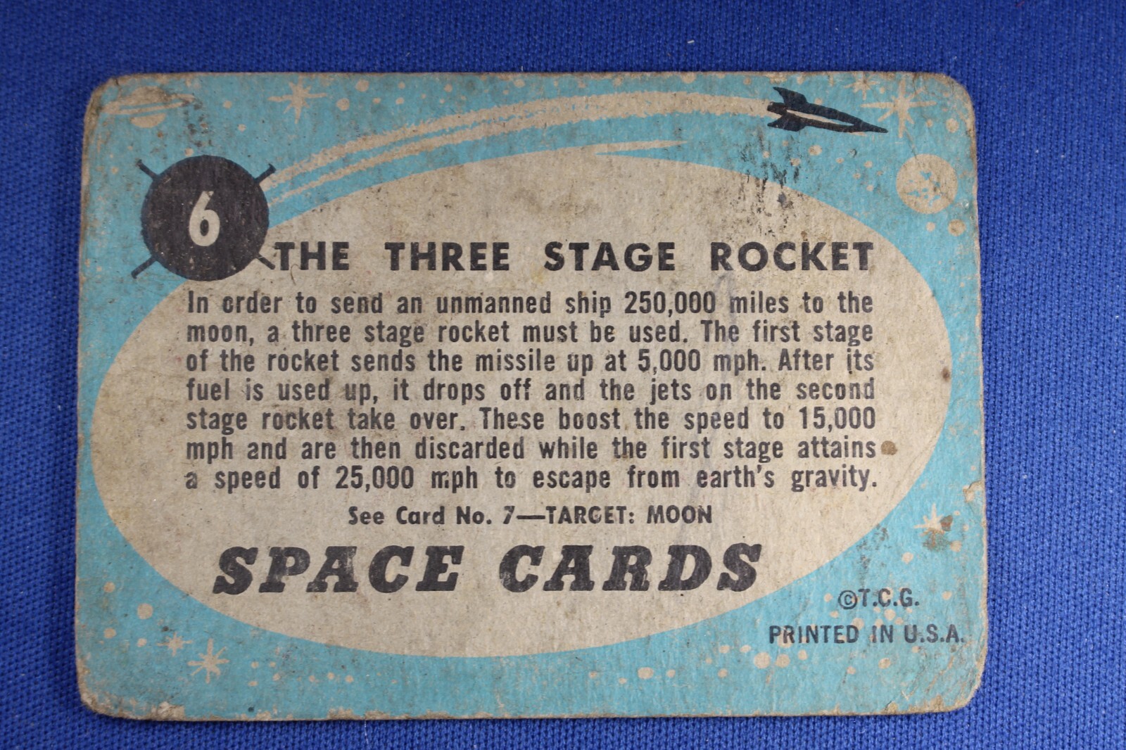 1957 Topps Space Cards - #6 "Three Stage Rocket" - Poor Condition | eBay