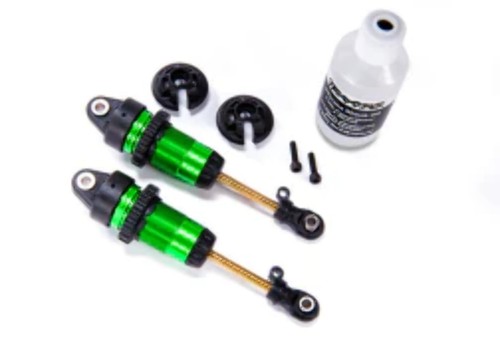 7461G GTR Long Hard Green Anodized Shocks (2) (Front) (for The Rustler ...