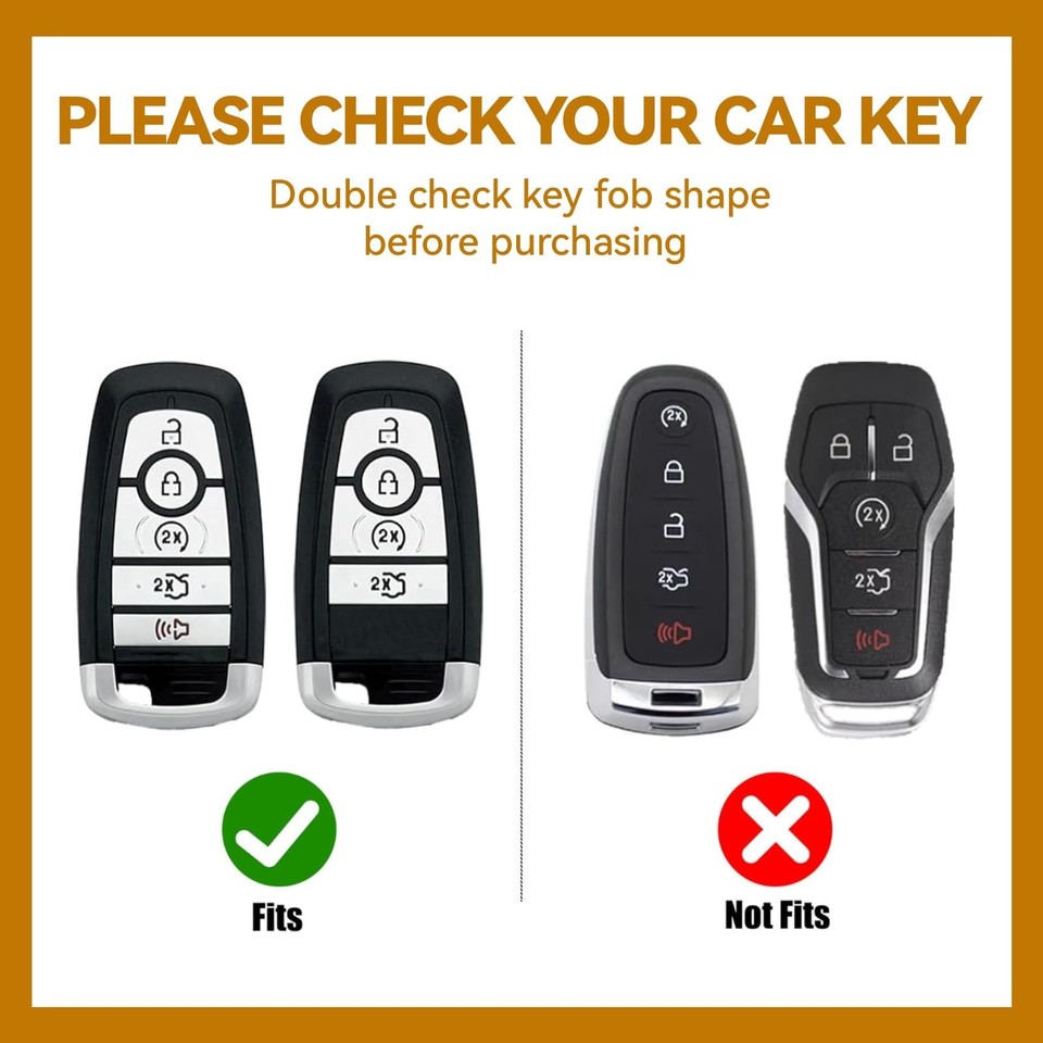 Leather Key Fob Cover, Key Case Shell Fit for Ford Explorer Fusion ...