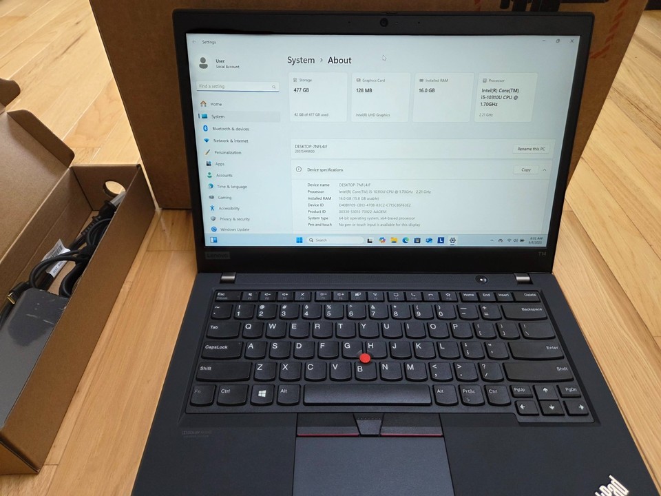Lenovo ThinkPad T14 Gen1 14" Intel Core i5-10310U 16GB 512 GB Windows ...